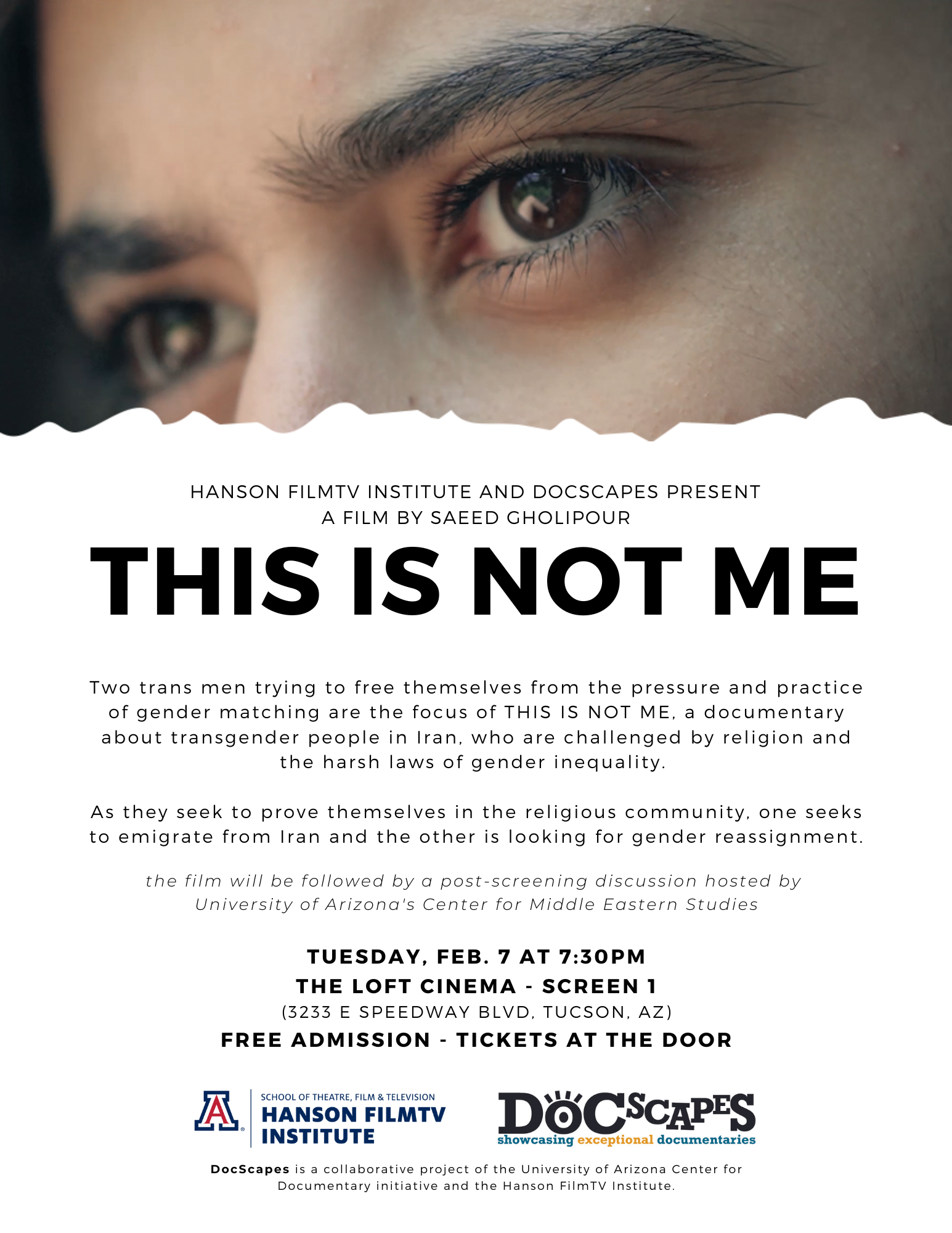 Free Screening: This Is Not Me – School of Theatre, Film & Television