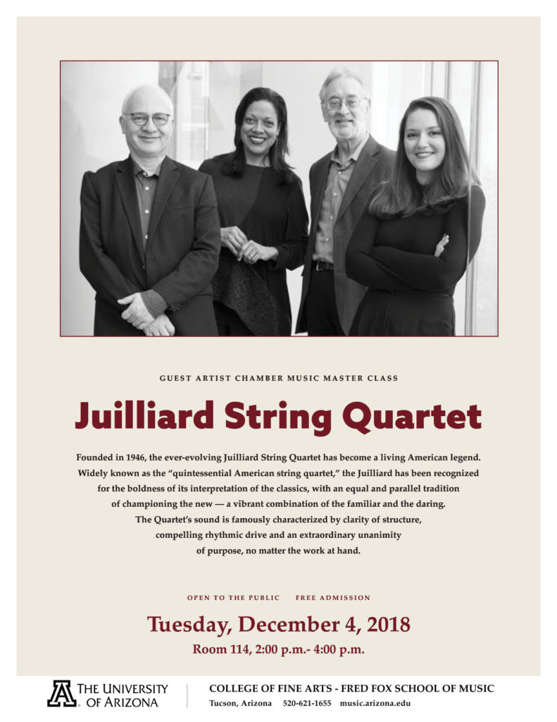 Guest Artist Chamber Music Master Class – Juilliard String Quartet ...